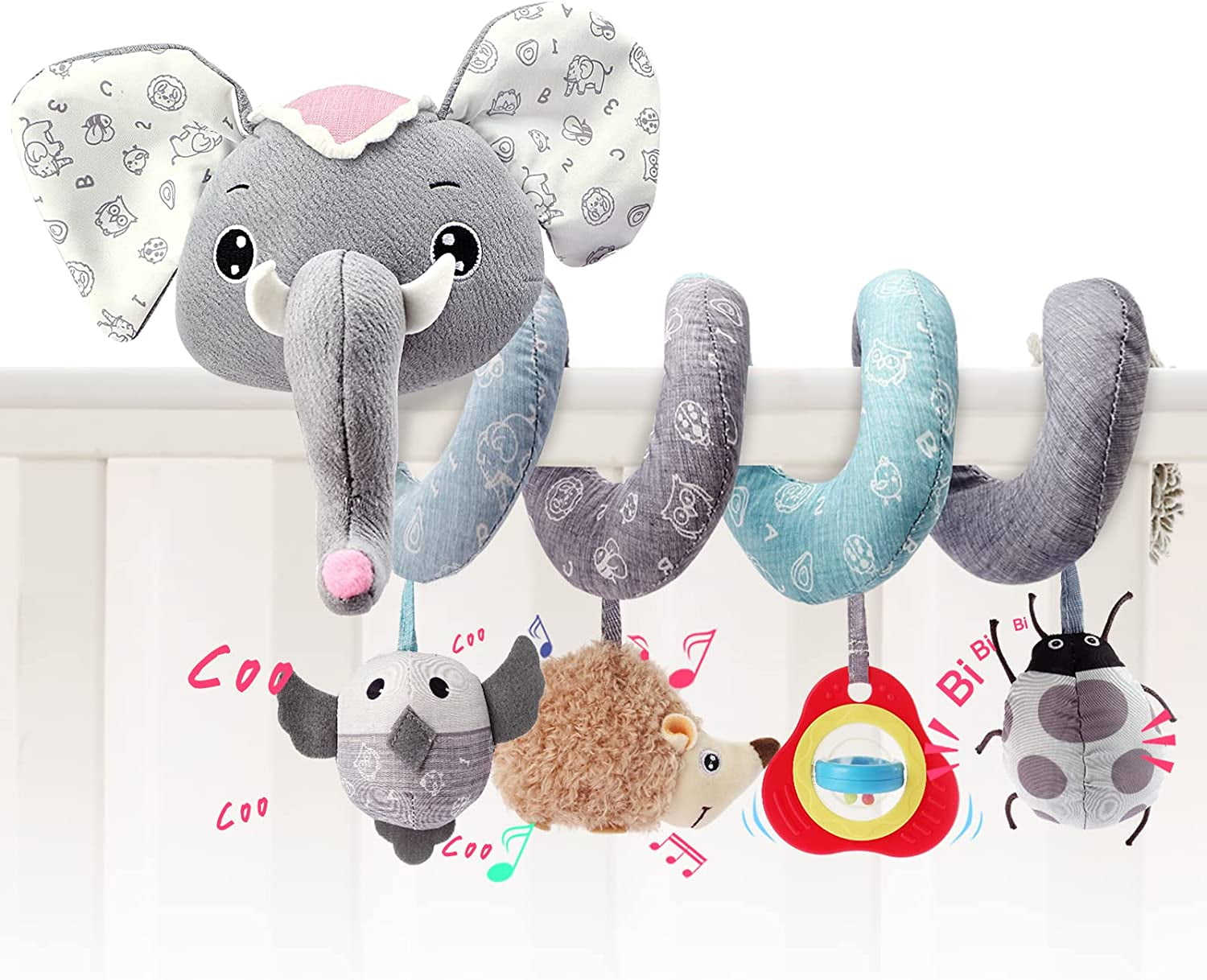 Baby Car Seat Toys Stroller Toys Crib Toys Infant Activity Spiral Plush ...