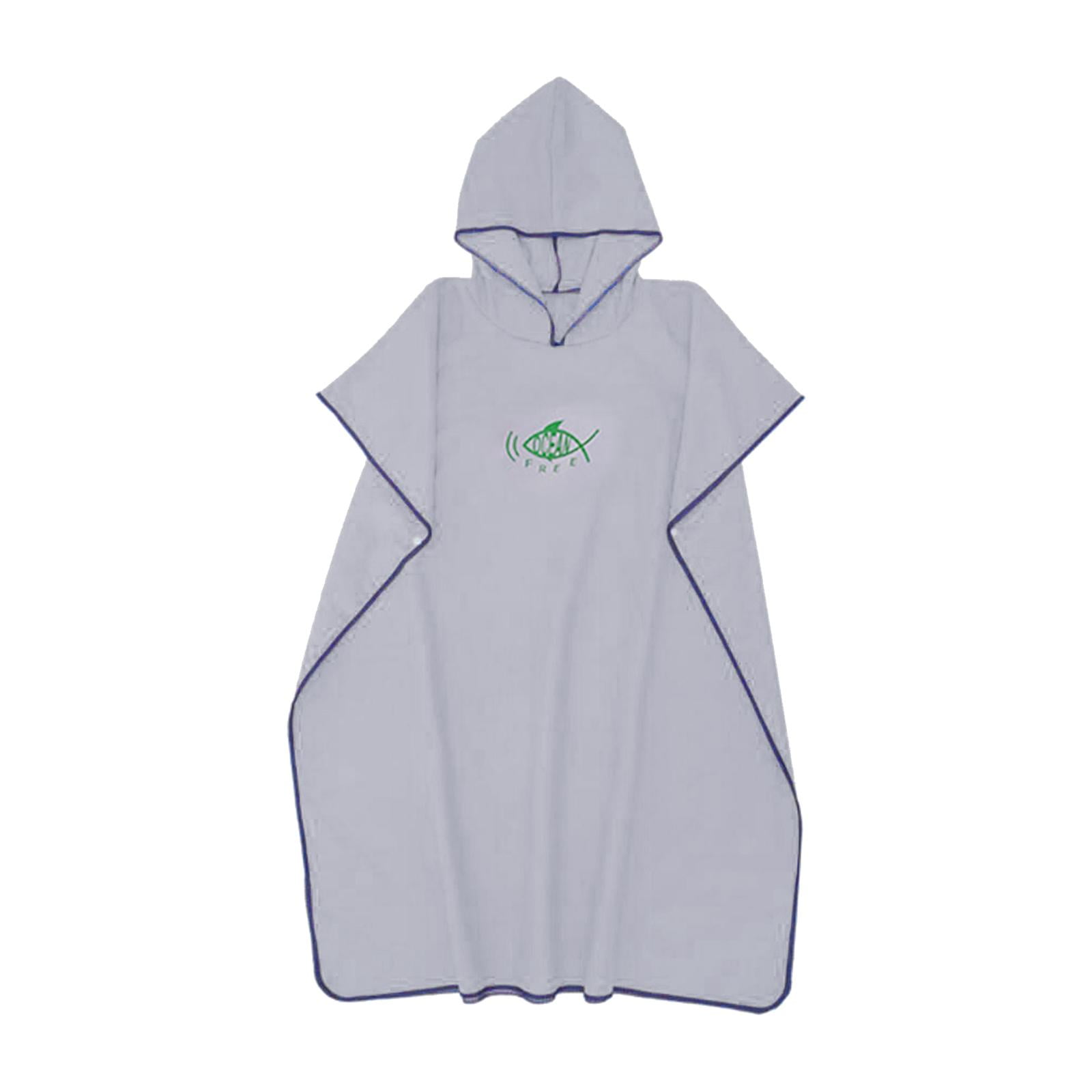 Surf Poncho Quick-ing Changing Robe Surfer Towel Hooded Cape Grey ...