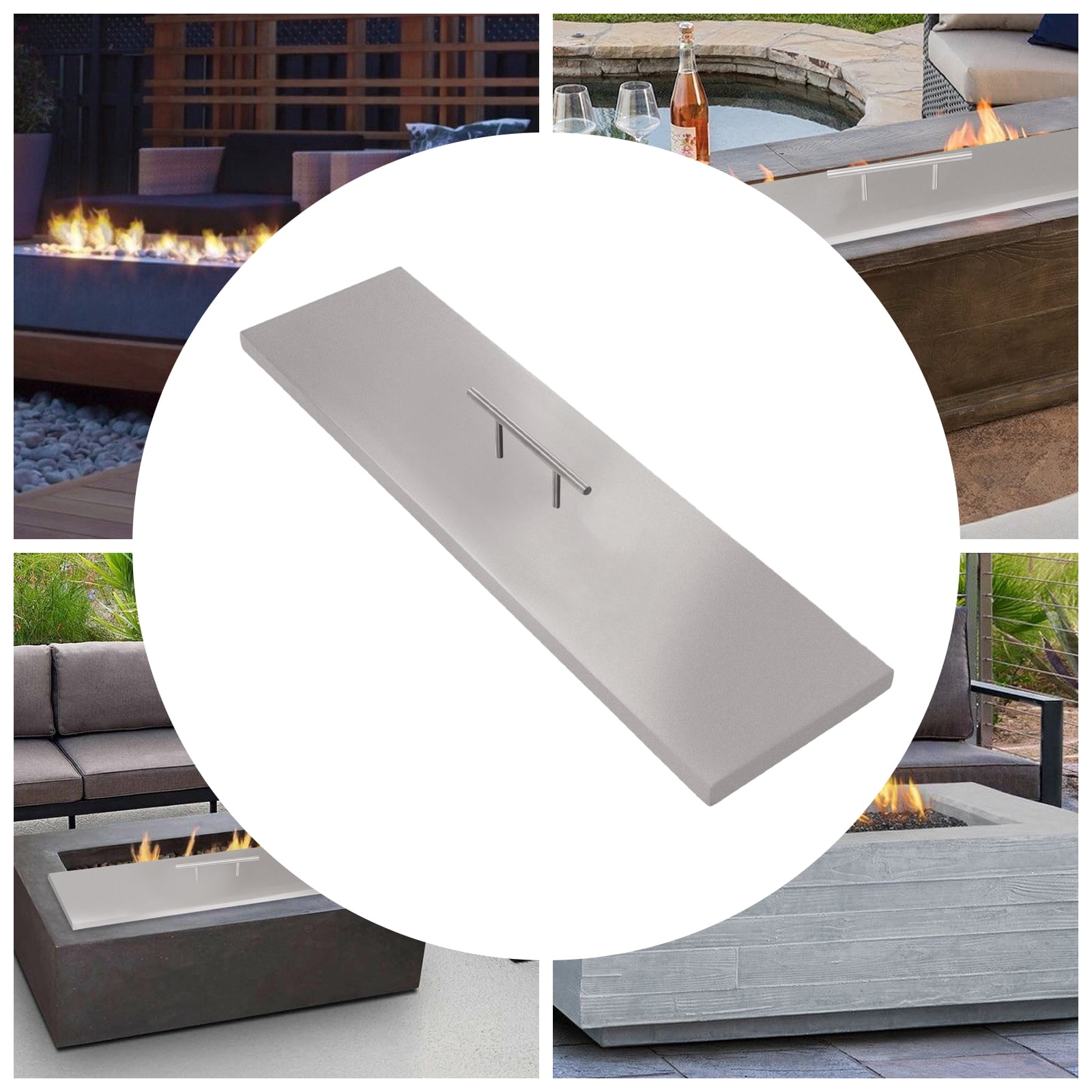 TOOL1SHOoo Stainless Steel Fire Pit Burner Cover for Drop-in Fire Pit ...