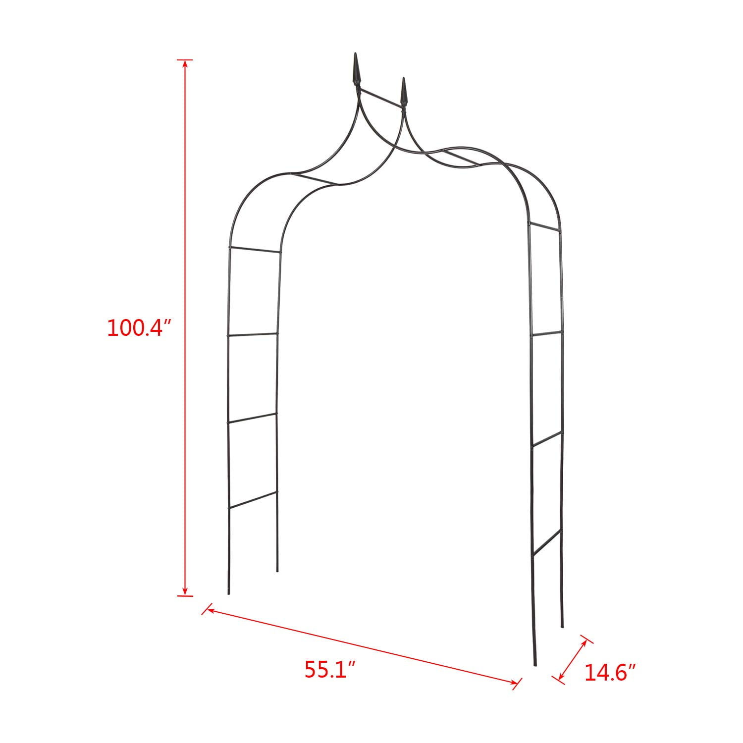 Buy Kinsuite Metal Arch Trellis Black Metal Arbor Garden Arbors and ...