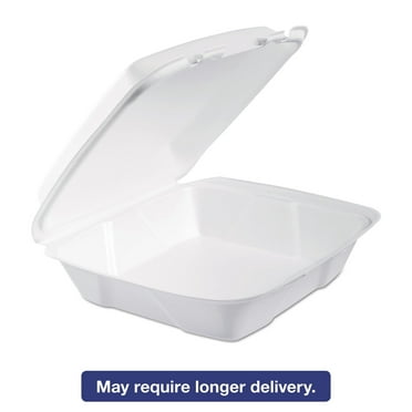 Dart Foam Hinged Lid Containers, 3-Compartment, 9.25 x 9.5 x 3, White, 200/Carton -DCC95HT3R ...