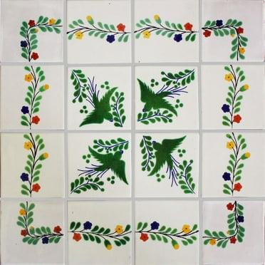 Martel Mexican Tile Set Backsplash Mural - Walmart.com
