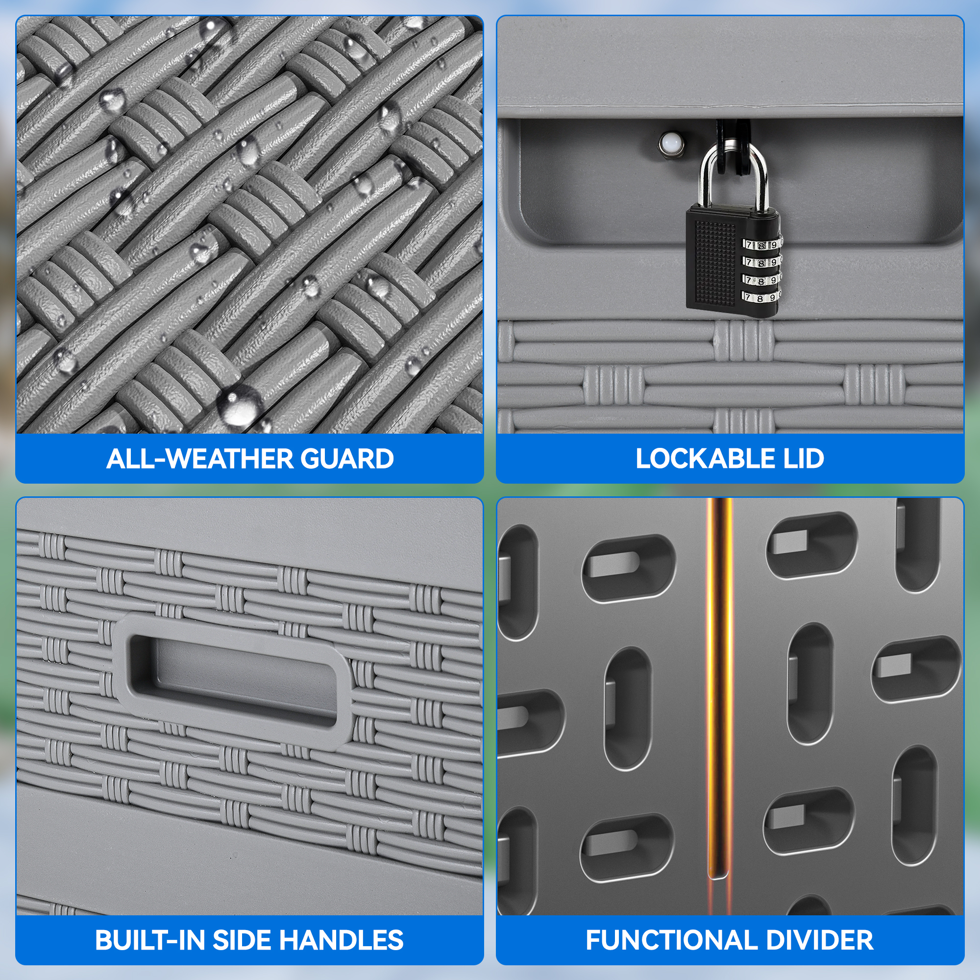 Dextrus Extra-Large Outdoor Storage Deck Box - 230 Gallon Capacity ...