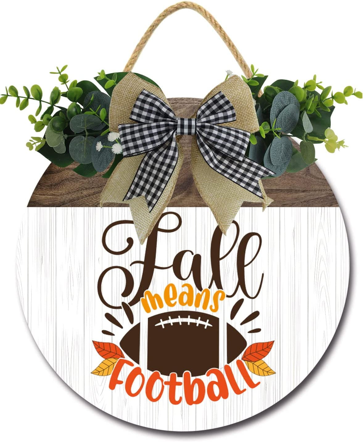 Eveokoki 11" Football Decoration Sign Fall Means Football Door Sign for ...