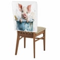 Bathtub Cute Pig Chair Back Covers, Funny Animal Modern Splash Ink Art ...