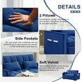 DEALTOPS Loveseat Sleeper Sofa Bed, Pull-Out Couch - Full Size Blue ...