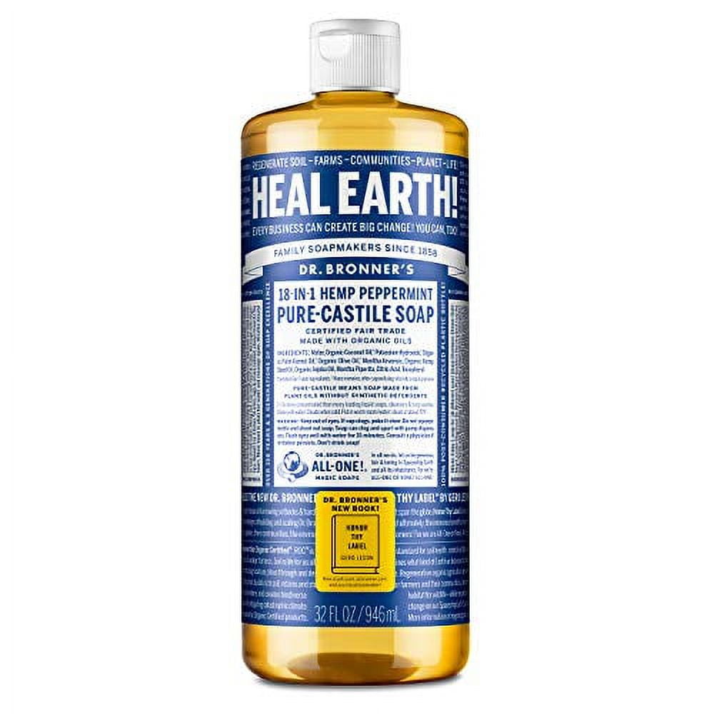 Dr. Bronner s 18 in 1 Organic Liquid Peppermint Pure Castile Soap 32oz Walmart