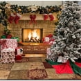 7×5FT Christmas Backdrop Merry Christmas Theme Background for Photography Xmas Tree Fireplace ...