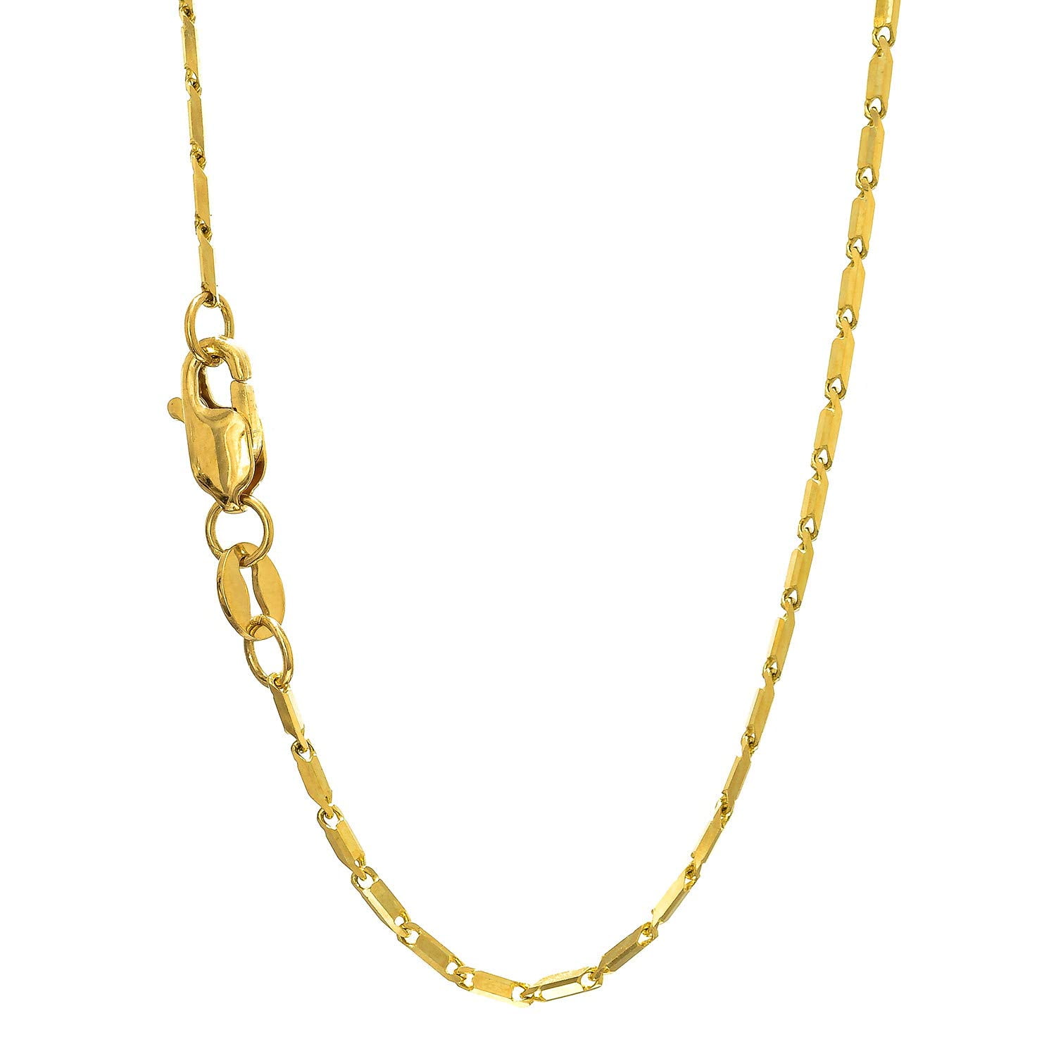 14k Solid Yellow Gold 1 Mm Lumina Chain Necklace 18" Lobster Claw Clasp ...