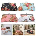 Canvas Floral Rose Flower Coin Purse Kiss Lock Change Purse Vintage ...