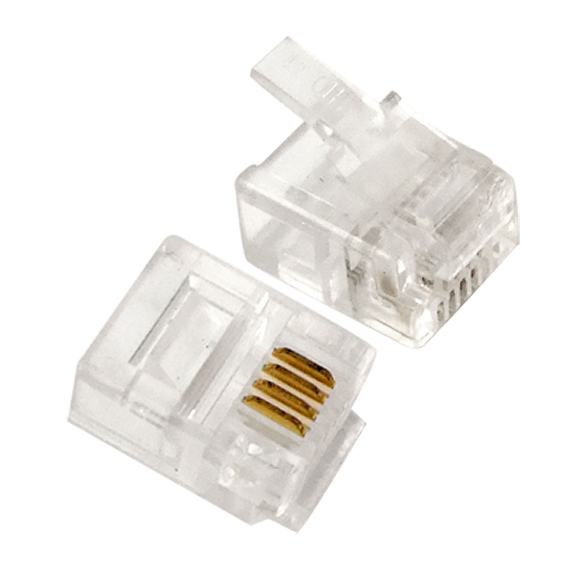 Unique Bargains 4 Pcs 4 Pin RJ11 6P4C Modular Plug Telephone Connector