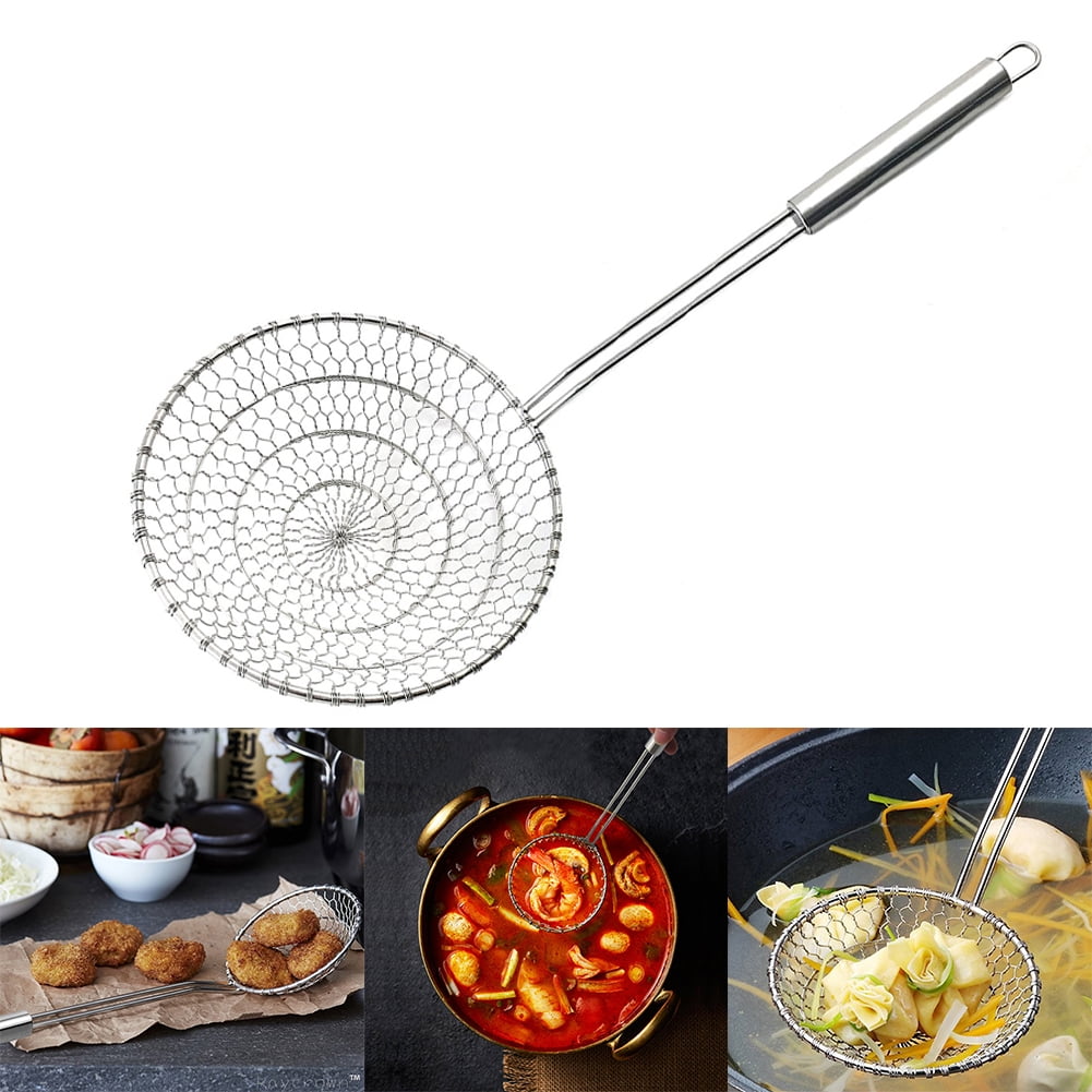 kiskick Stainless Steel Kitchen Spider Mesh Food Water Oil Strainer ...