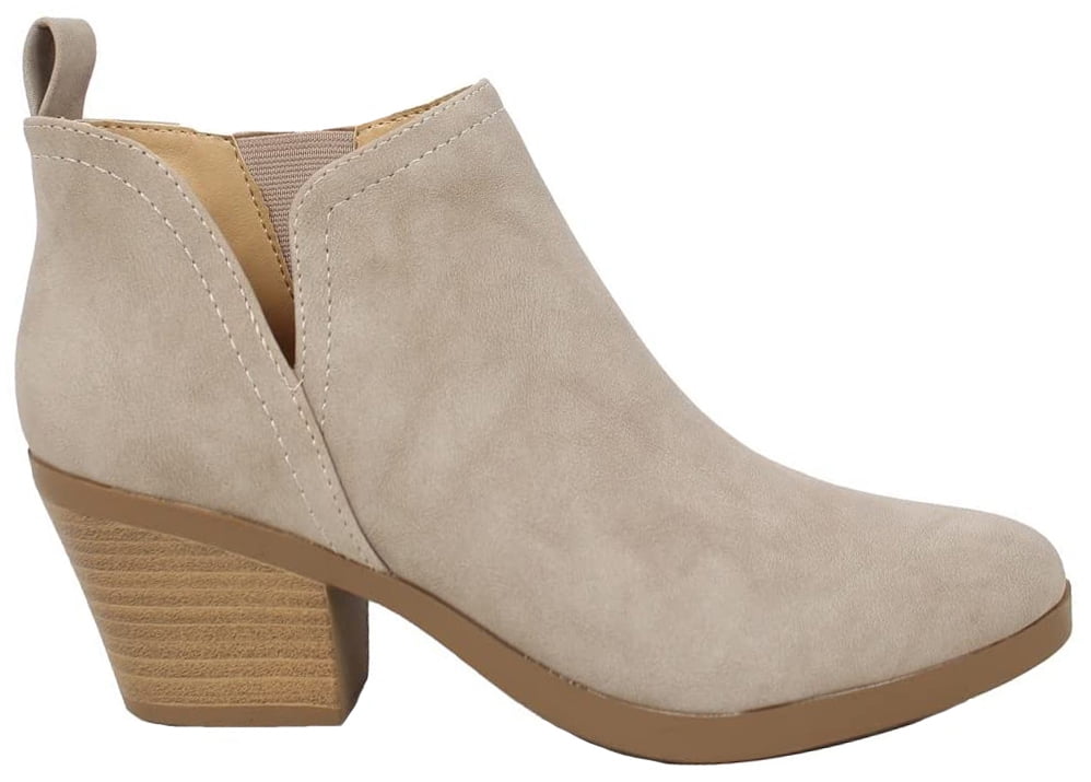 Soda Women Ankle Boots Slip On Booties V Cut Shaft Pointed Toe ARMORY-S ...