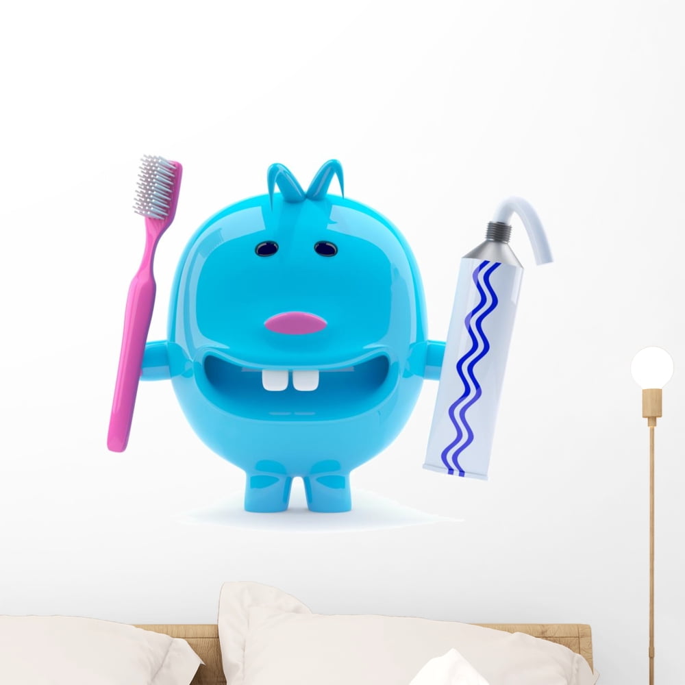 Little Blue Alien Toy Wall Decal Mural by Wallmonkeys Peel and Stick ...