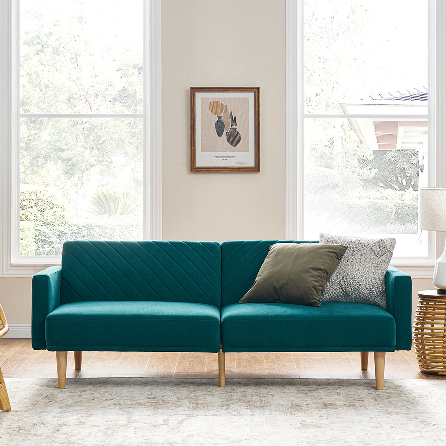 Mopio Chloe Futon Sofa Bed Convertible Sleeper Sofa 77.5" W with ...