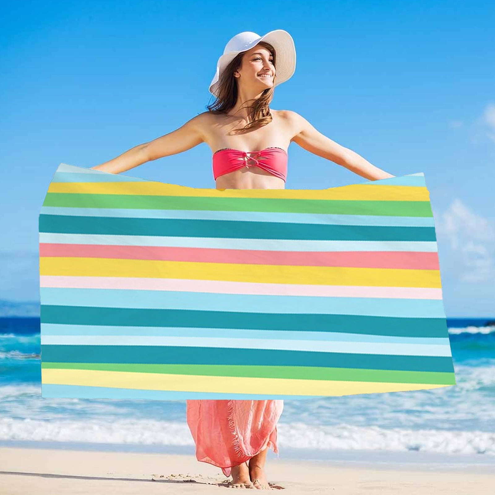 Click here for Violete Oversized Beach Towel For Adults Striped L... prices