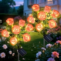 Fohil Solar Garden Flower LED Lights, 7-Head Rose Bud Solar Lights ...