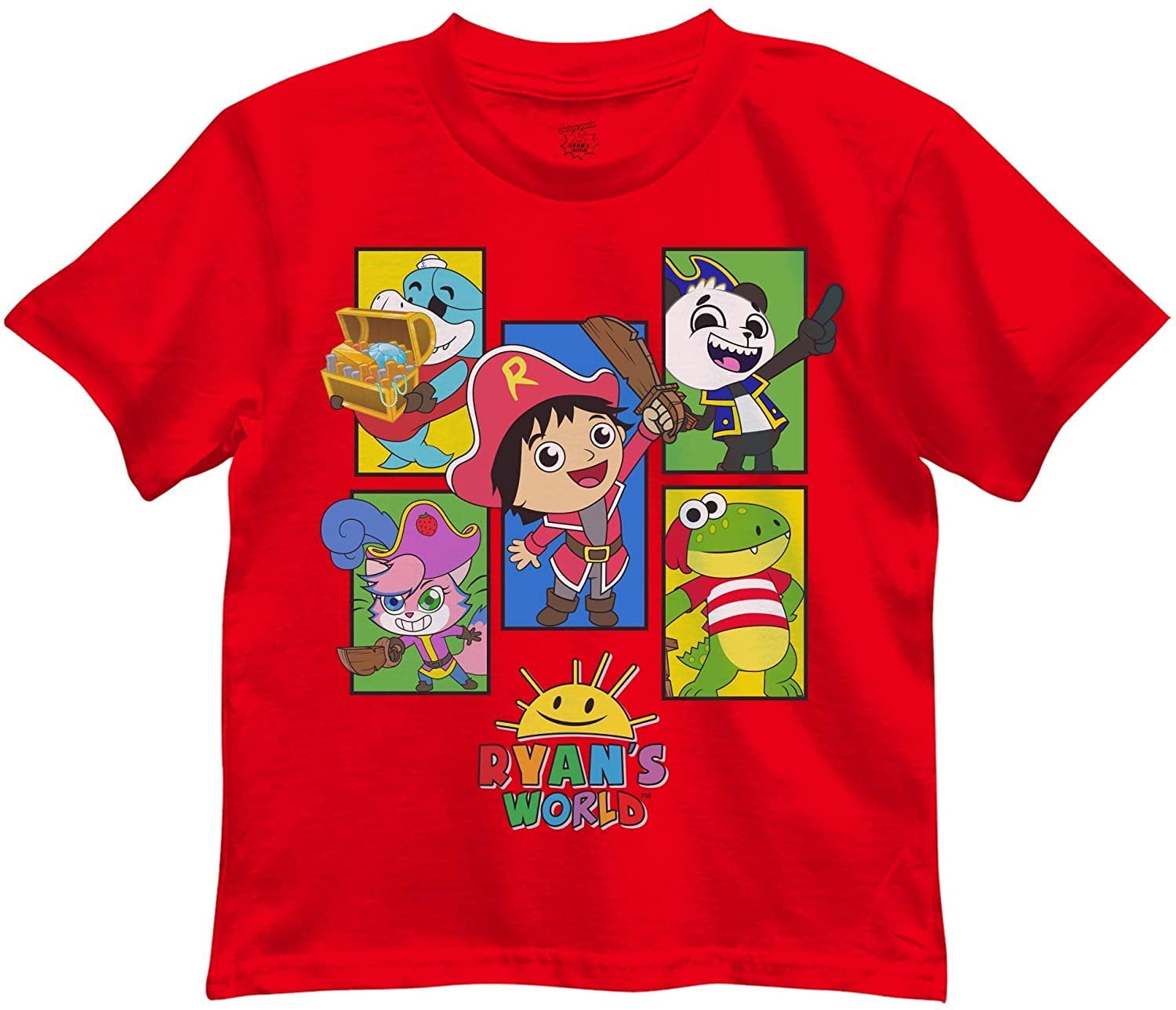 Ryan's World Little Boy's Ryan and Friends T-Shirt, Red, 4 - Walmart.com