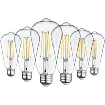 6 Pack ST64 LED Bulbs, Dimmable, Vintage Edison Style, E26 Base, Amber ...
