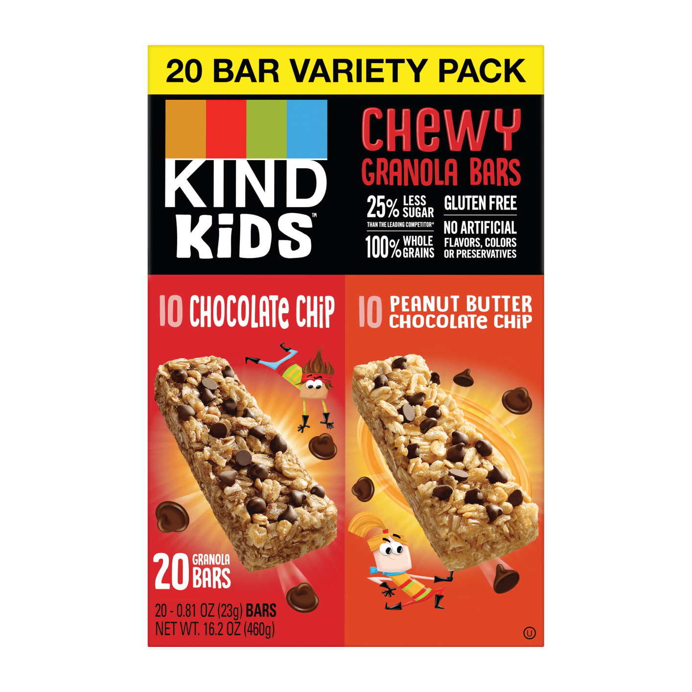 KIND Kids Granola Bar Variety Pack, Chocolate Chip and Peanut Butter ...