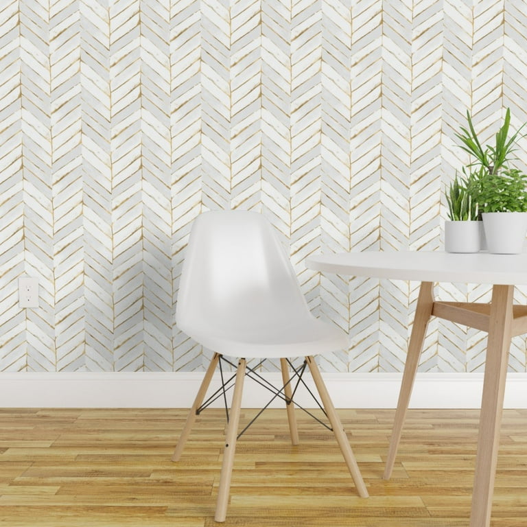 Gold And White Chevron Wallpaper