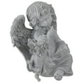 Northlight 8.5" Heavenly Gardens Distressed Ivory Sitting Angel with ...