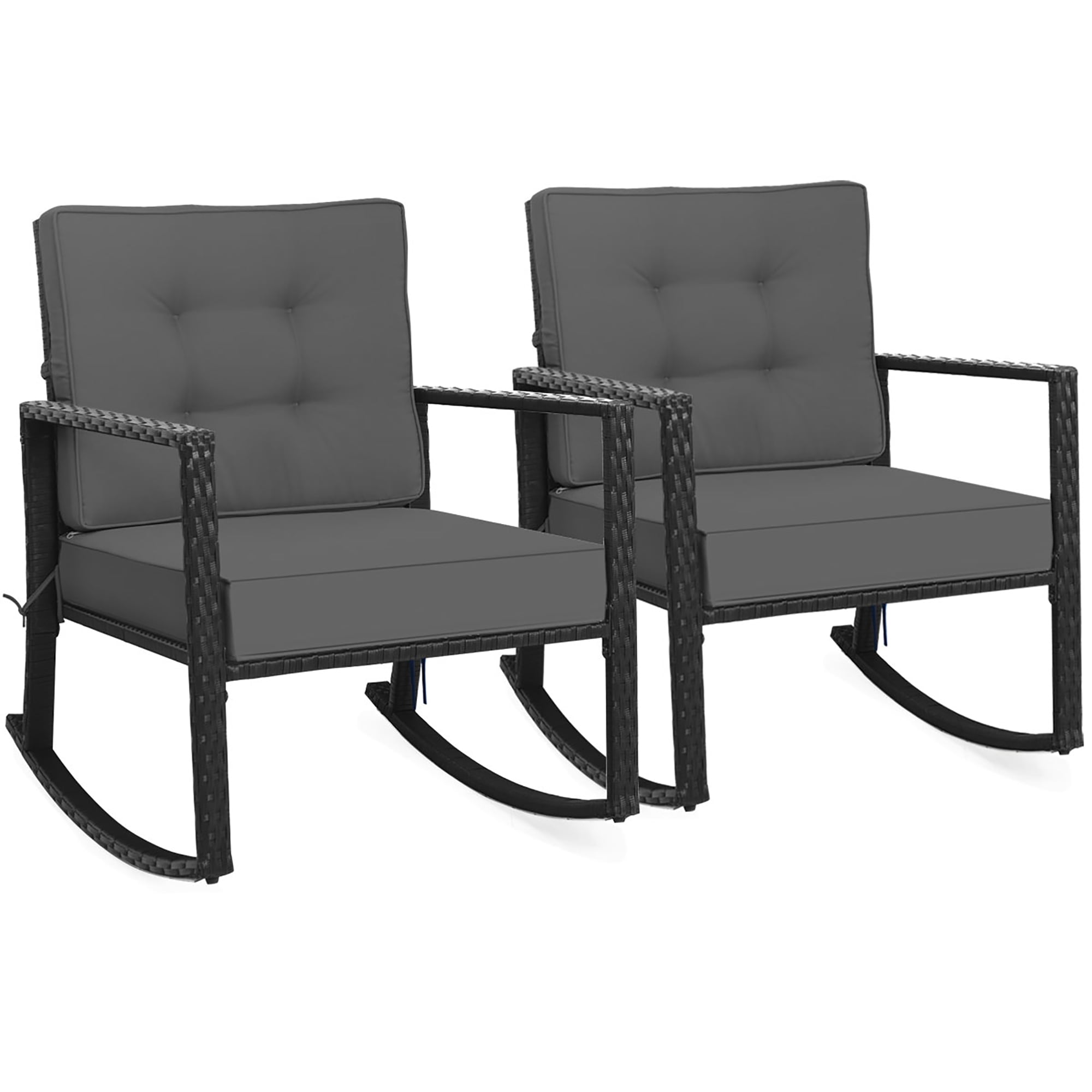 Click here for Costway 2 Pcs Patio Rattan Rocker Chair Outdoor Gl... prices