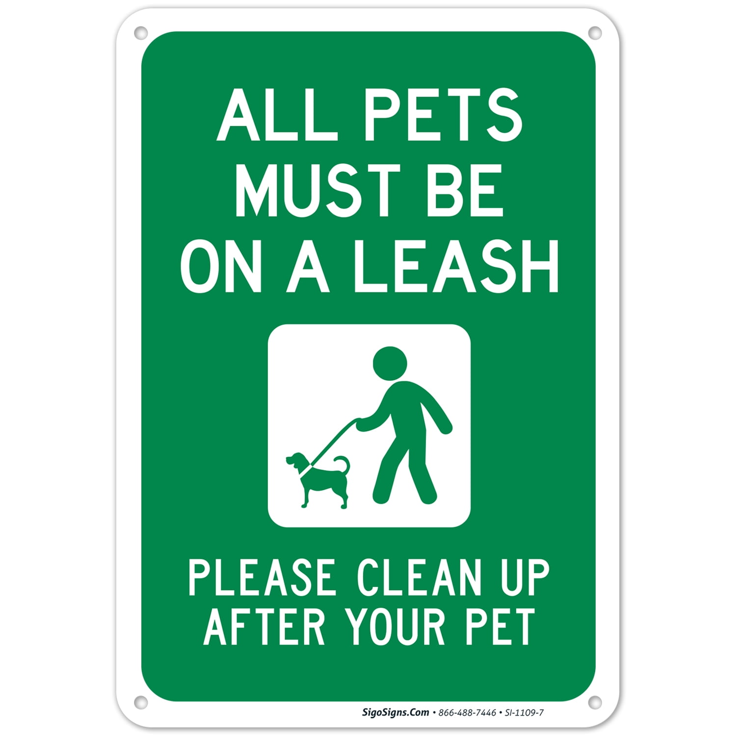 All Pets Must Be On A Leash Sign, - Walmart.com