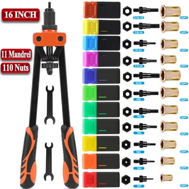 VEVOR Rivet Nut Tool, 16 inch Rivnut Tool Kit with 13PCS Metric and SAE ...