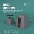 Home Intuition Heavy Duty Adjustable Bed Risers Furniture Riser 3, 5 or 8-Inch, 4 Pack (Grey W ...