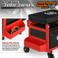 M-AUTO Adjustable Rolling Garage Stool, 350 lbs Capacity with Tool Tray ...