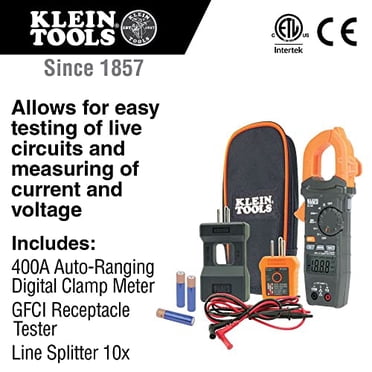 Klein Tools CL390 400 Amp Cordless Digital Clamp Meter Kit with Reverse ...