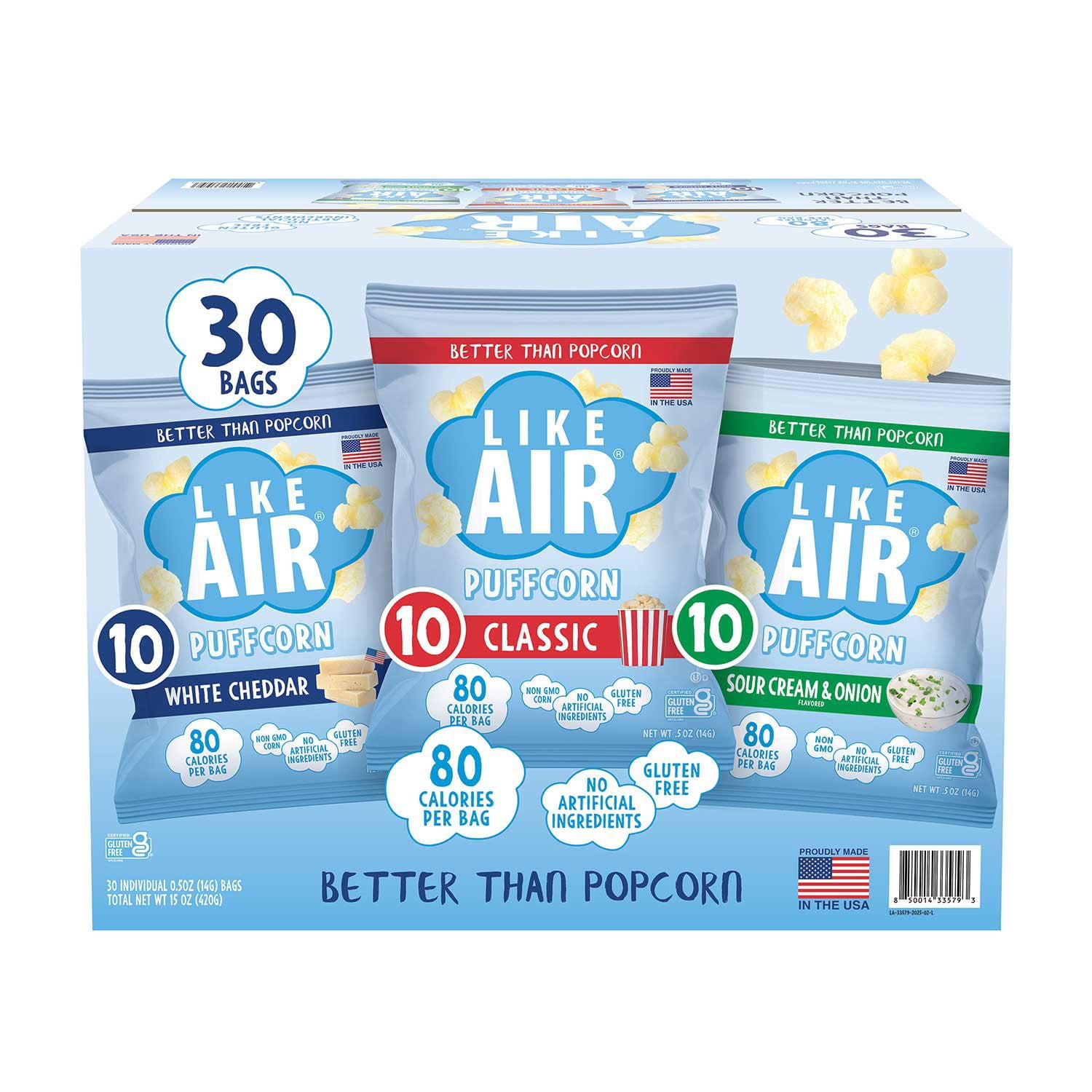 Like Air Puffcorn Variety Pack, 0.5 oz., 30 pk. - Samsclub.com