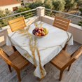 Abstract Gold Stripes Marble Texture Table Cloth 54x54in, Waterproof ...