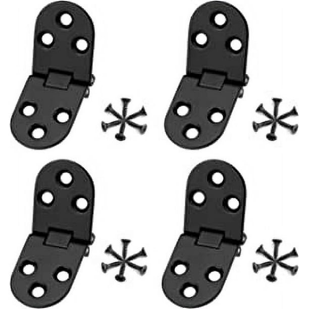 4-piece foldable flip (black with screws), solid brass hinge, circular ...