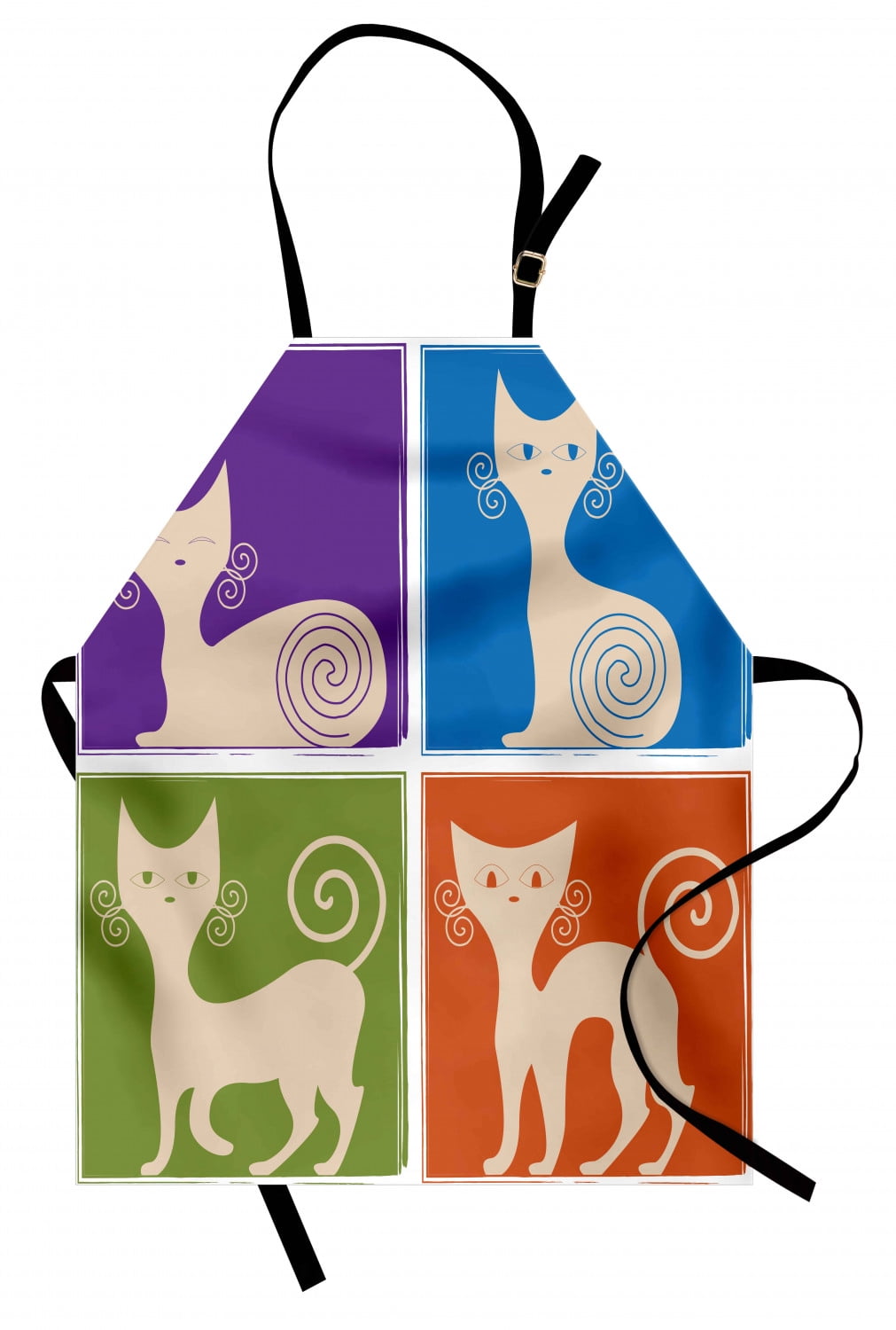 Funny Apron Cartoon Cats Whiskers Emotion Happy Confused Curious Goofy ...