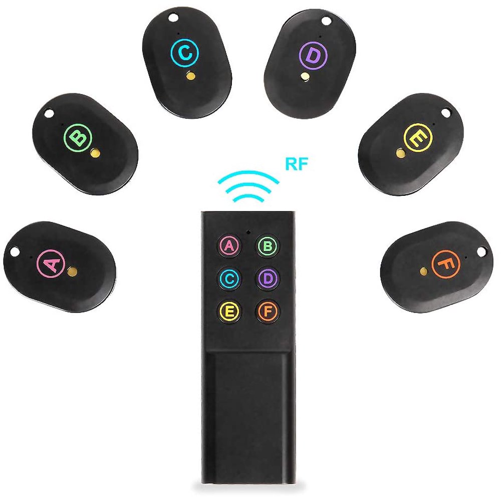 6 Smart Key Locators with Remote Tracker, 1 RF Transmitter, Item ...
