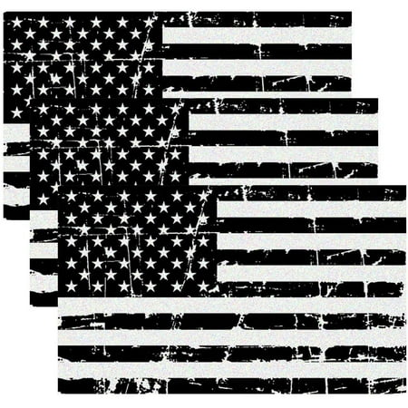 Distressed Subdued American Flags Decal Matte Black – 3 Packs 3x5 in ...