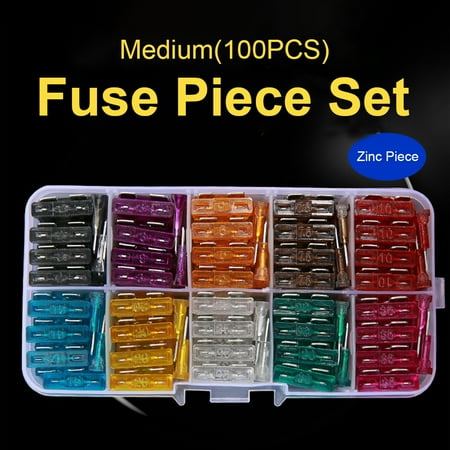 Pack of 100 Car Fuse Assortment Handy Installation Zinc Structure ...