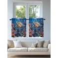 Coastal Turtle Tier Curtains 24 Inch Length,Sheer Curtains for Bedroom ...