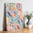 Abstract Stripes Canvas Wall Art for Living Room, Red Orange Blue ...