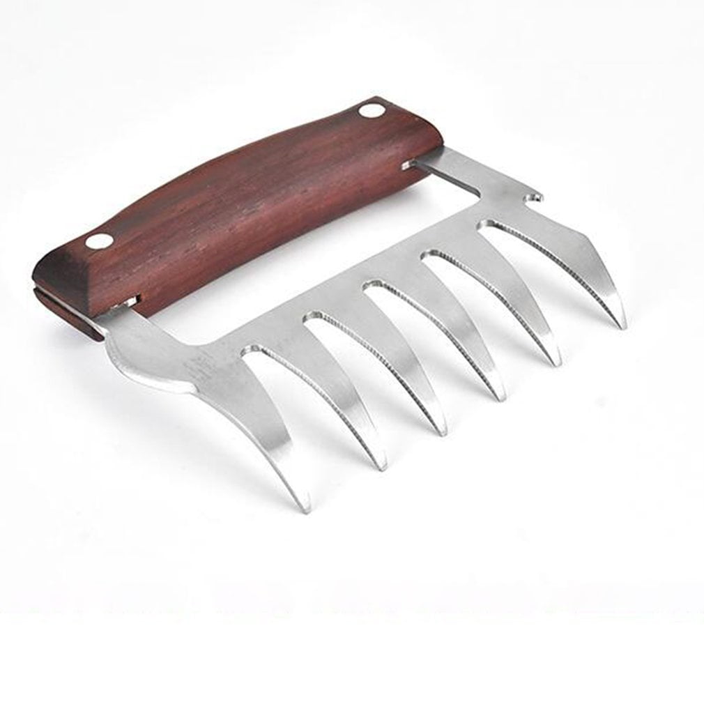 BJYX Stainless Steel Light Wood Grip Bear Claw-shaped Meat Splitter For ...
