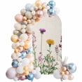 4FT Arch Backdrop Covers, Spring Flowers Wedding Arch Cover Stretchy ...