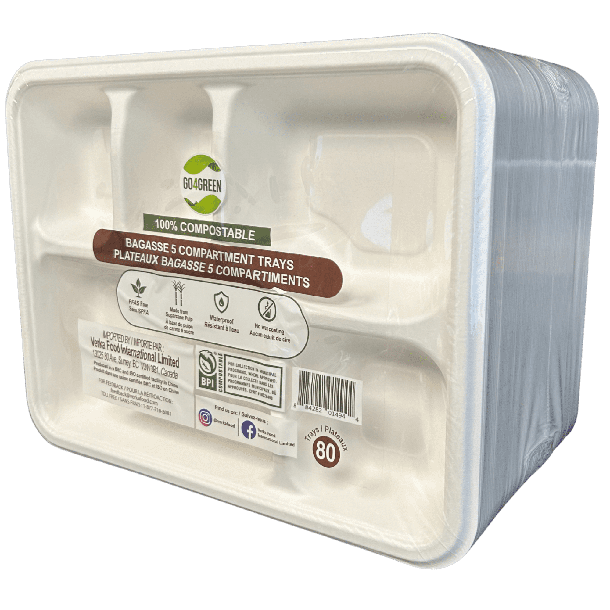 Click here for Go4green Bagasse 5 Compartment Trays  100 Composta... prices