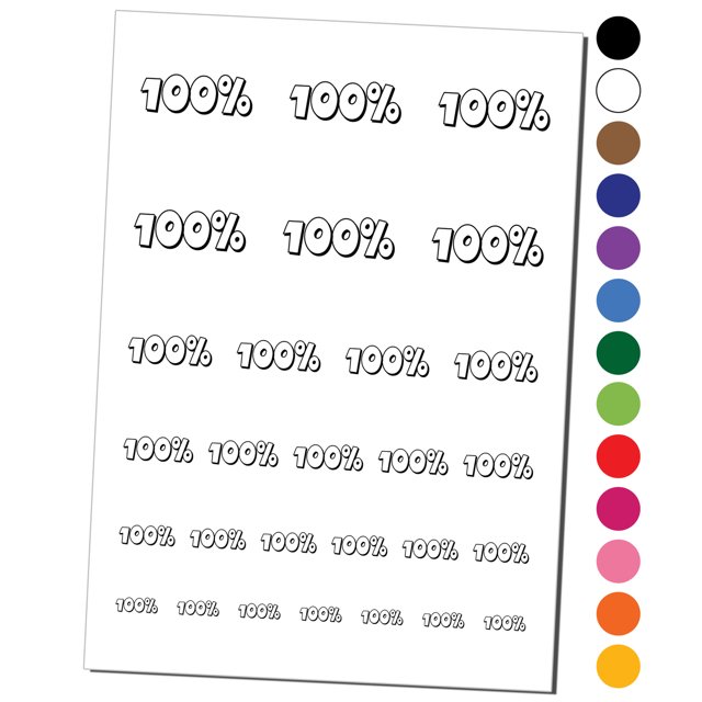 100 Percent Grade School Water Resistant Temporary Tattoo Set Fake Body ...