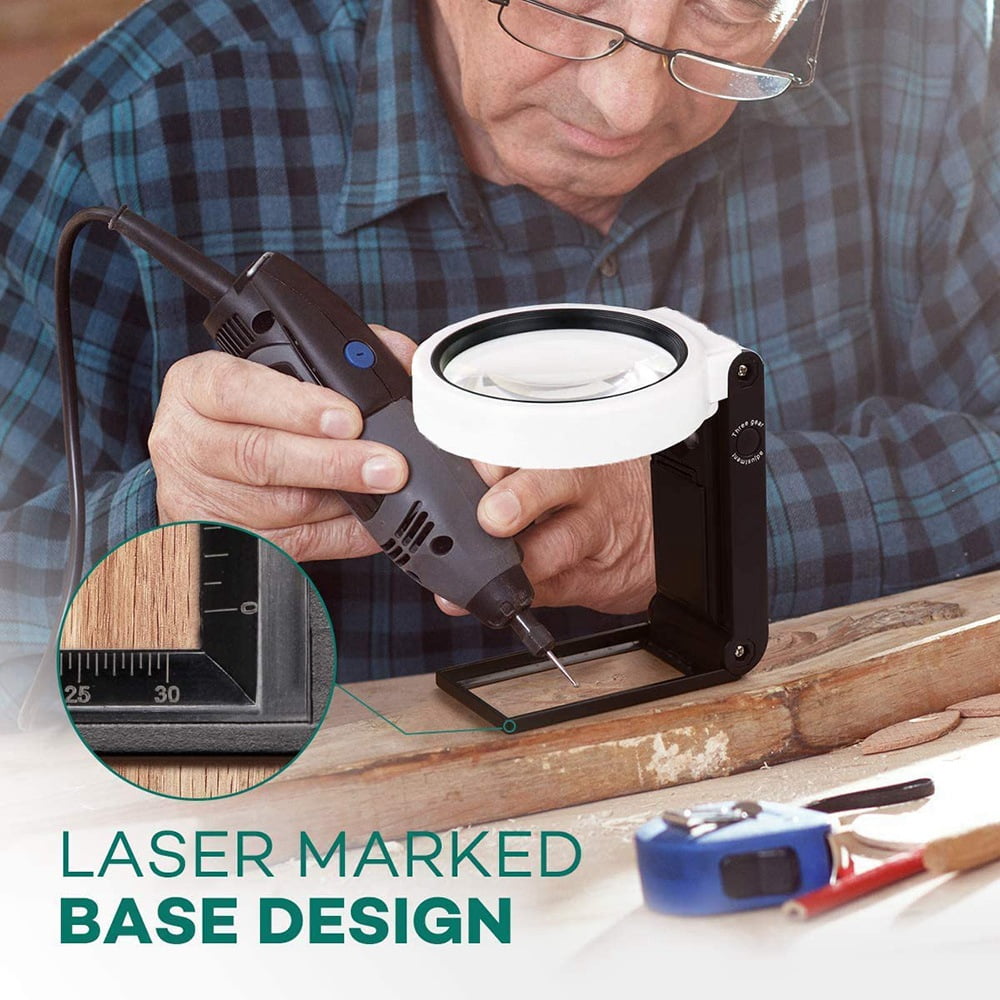 Magnifying Glass with Light and Stand, Hands Free Handheld 6X 25X ...