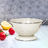 Small White Enamel Coated Fruit Bowl Colander, Vegetable Strainer ...