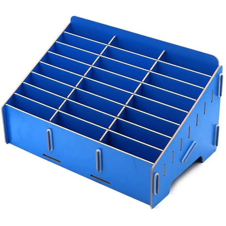 24 Grid Wooden Desktop Storage Box Mobile Phone Management Storage Box ...