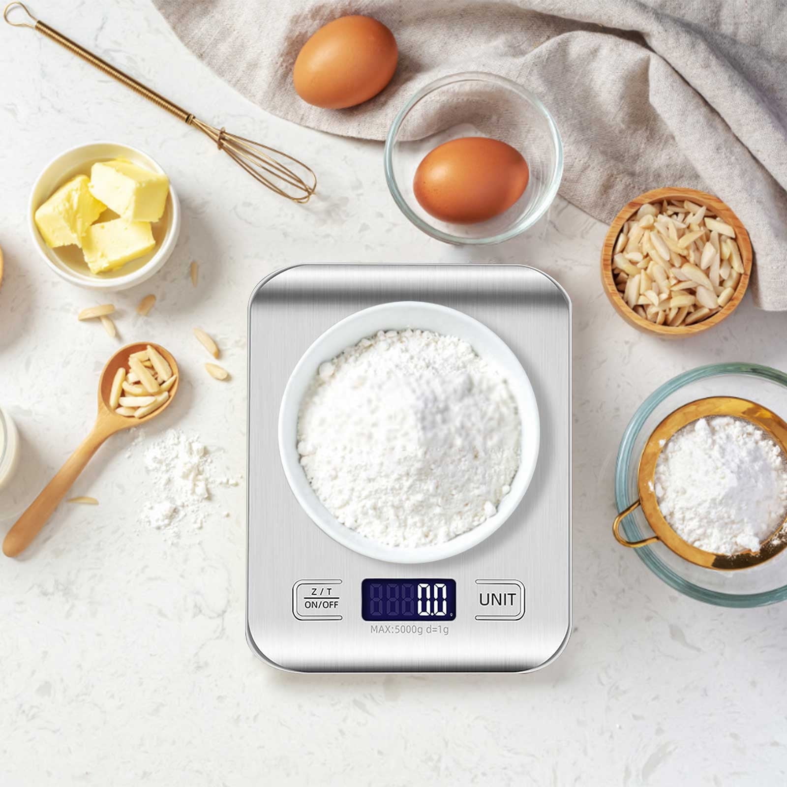 Lsljs Household Stainless Steel Electric Kitchen Small Electronic Charging Food Baking Scale Baking Scale 7.87x5.91x0.79
