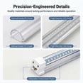 12 Pack 8ft LED Shop Light Fixture 72W 6500K Super Bright T8 LED Tube ...